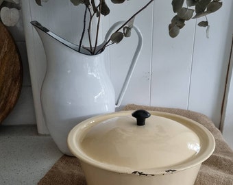 Vintage Yellow Enamelware Stock Pot With Lid - Etsy