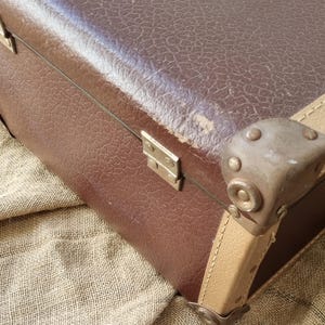 Vintage Brown Square Suitcase for Storage - Etsy