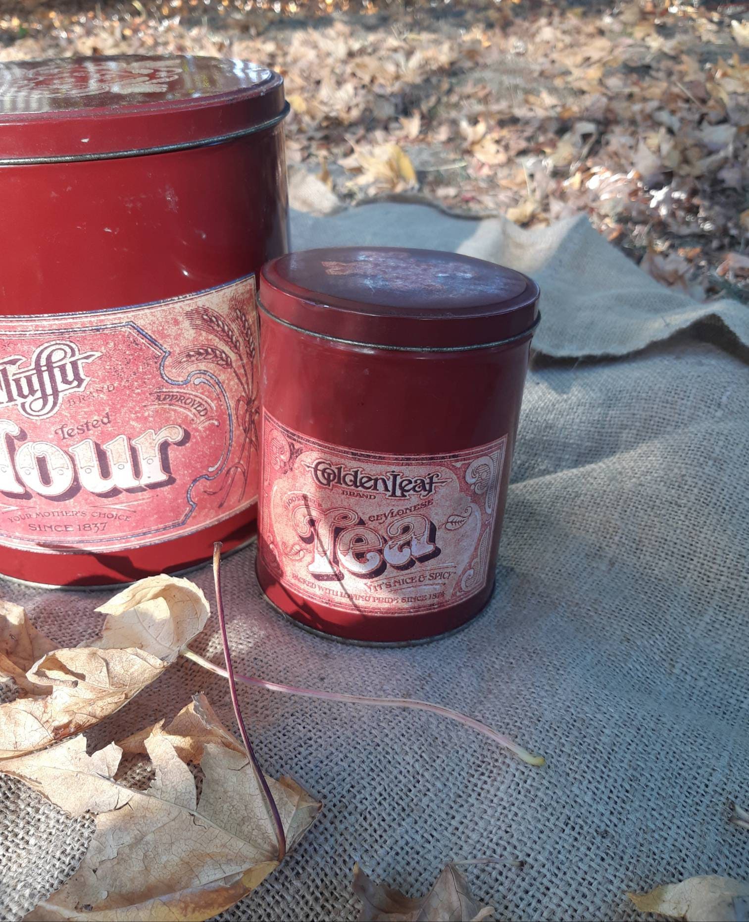 Two Tin Cannisters Vintage Style - Etsy