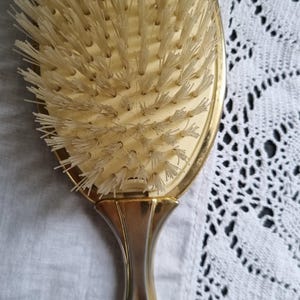 Vintage Beige and Gold Hair Brush - Etsy