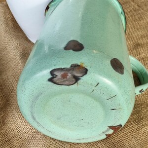 Vintage Green Enamelware Pitcher - Etsy
