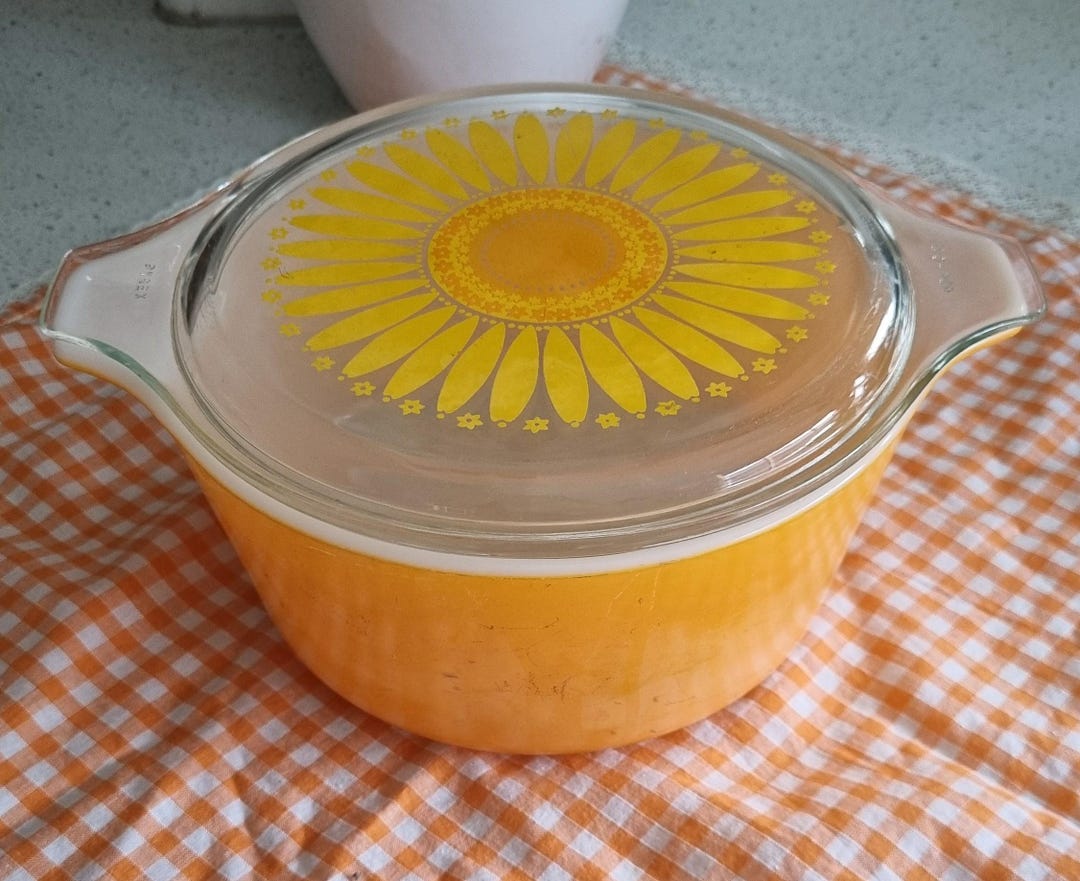 Vintage Orange With Sunflower Lid Pyrex Dish - Etsy
