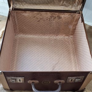 Vintage Brown Square Suitcase for Storage - Etsy