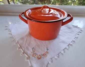 Orange Enamelware - Etsy