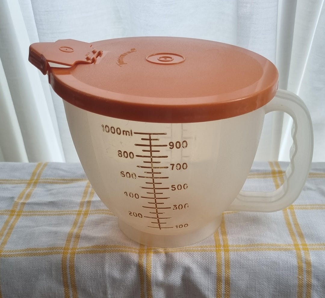 Vintage Orange Lidded Tupperware Pouring Jug - Etsy