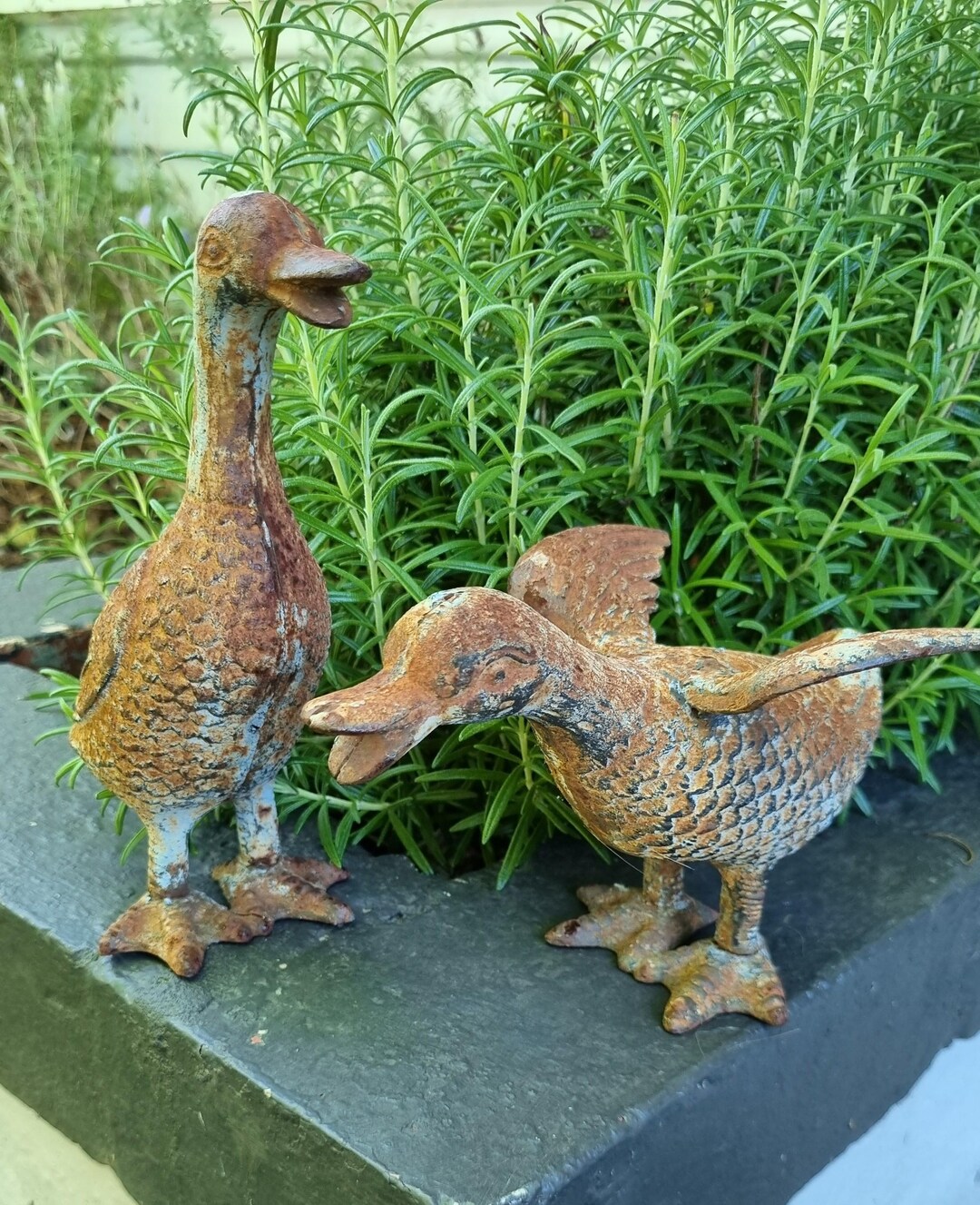 Set of Two Vintage Cast Iron Duck Figurines - Etsy