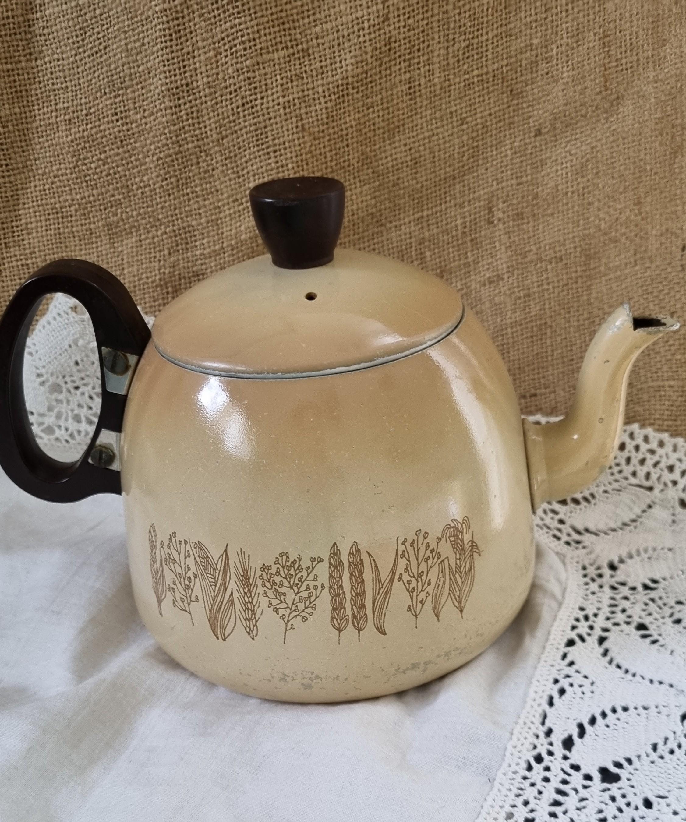 Vintage Natural Coloured Tea Pot - Etsy
