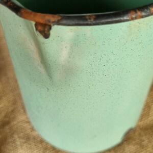 Vintage Green Enamelware Pitcher - Etsy