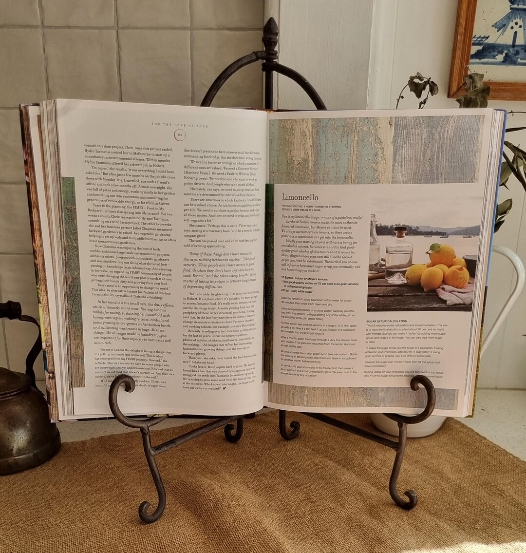 Large Vintage Wrought Iron Book Stand - Etsy