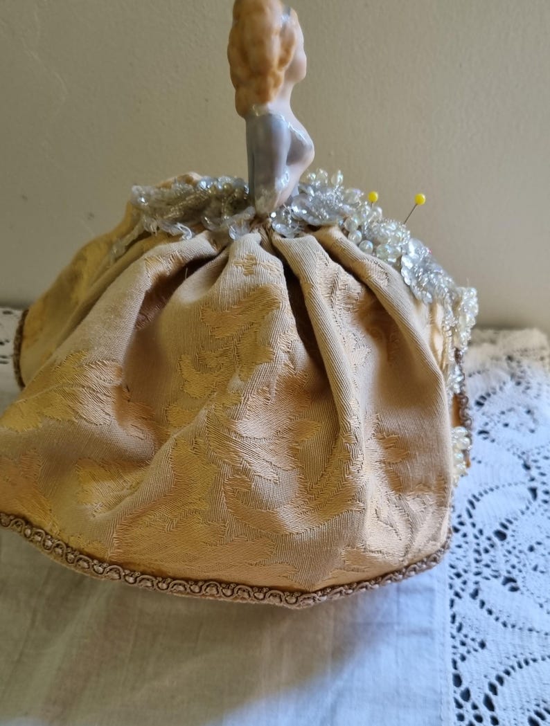 Vintage Bisque Porcelain Lady Pin Cushion - Etsy