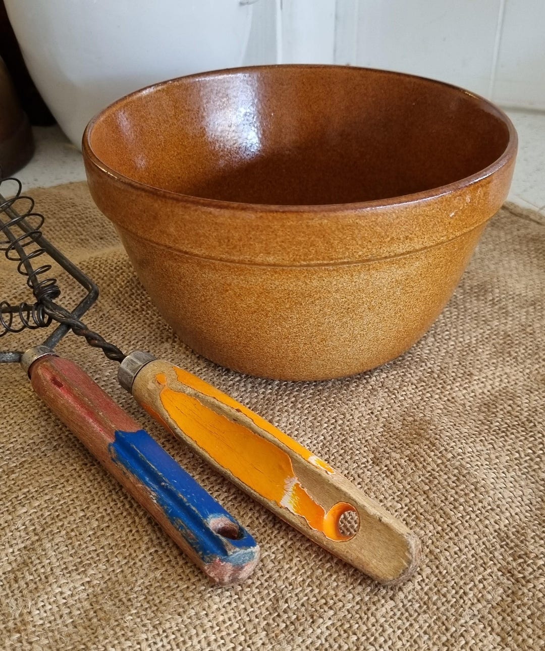 Vintage Moira Pottery Mixing Bowl - Etsy