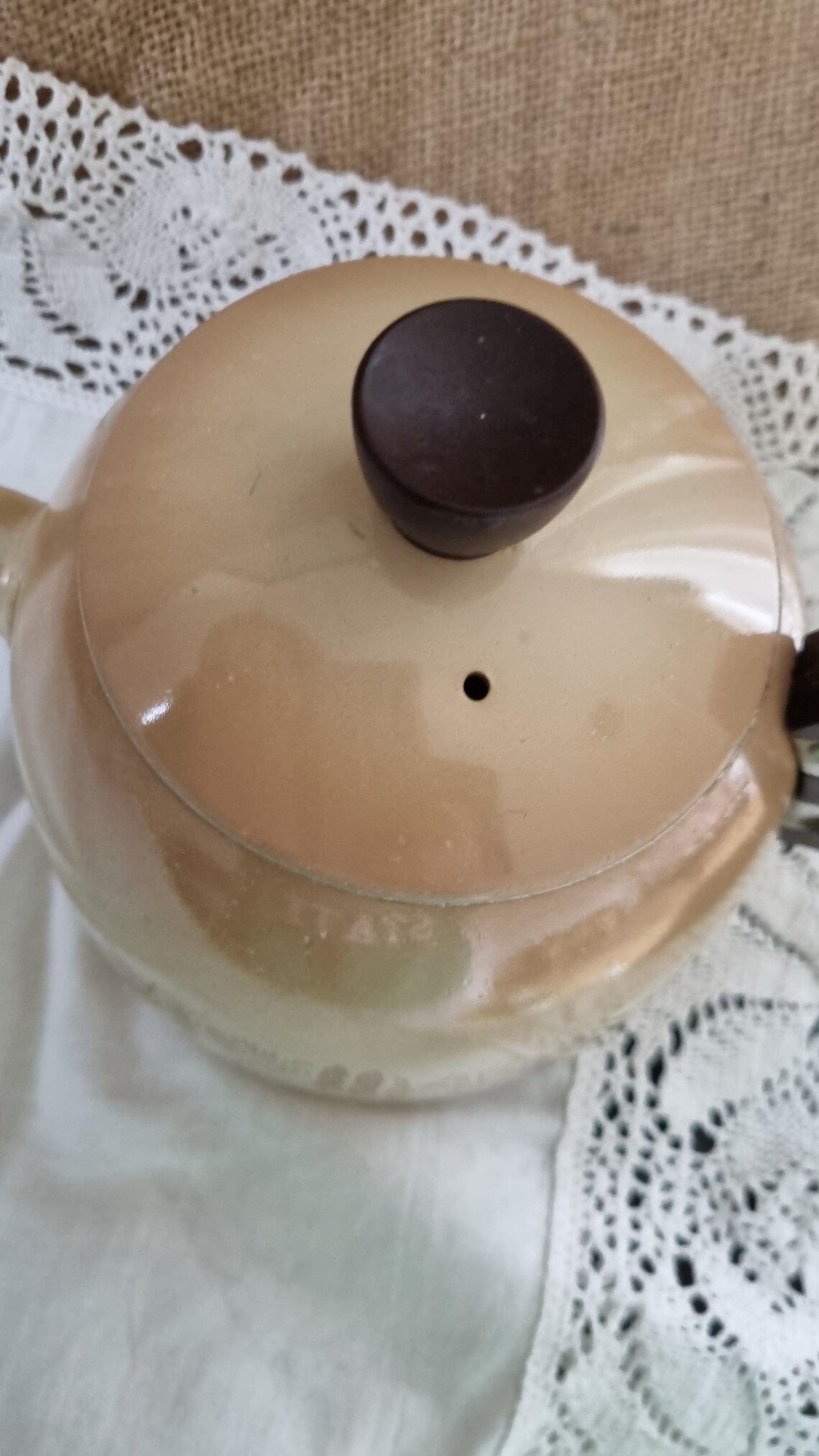 Vintage Natural Coloured Tea Pot - Etsy
