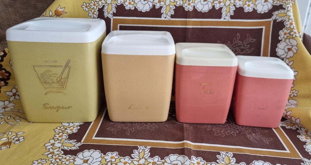 Vintage Set of Four Nally Cannisters - Etsy