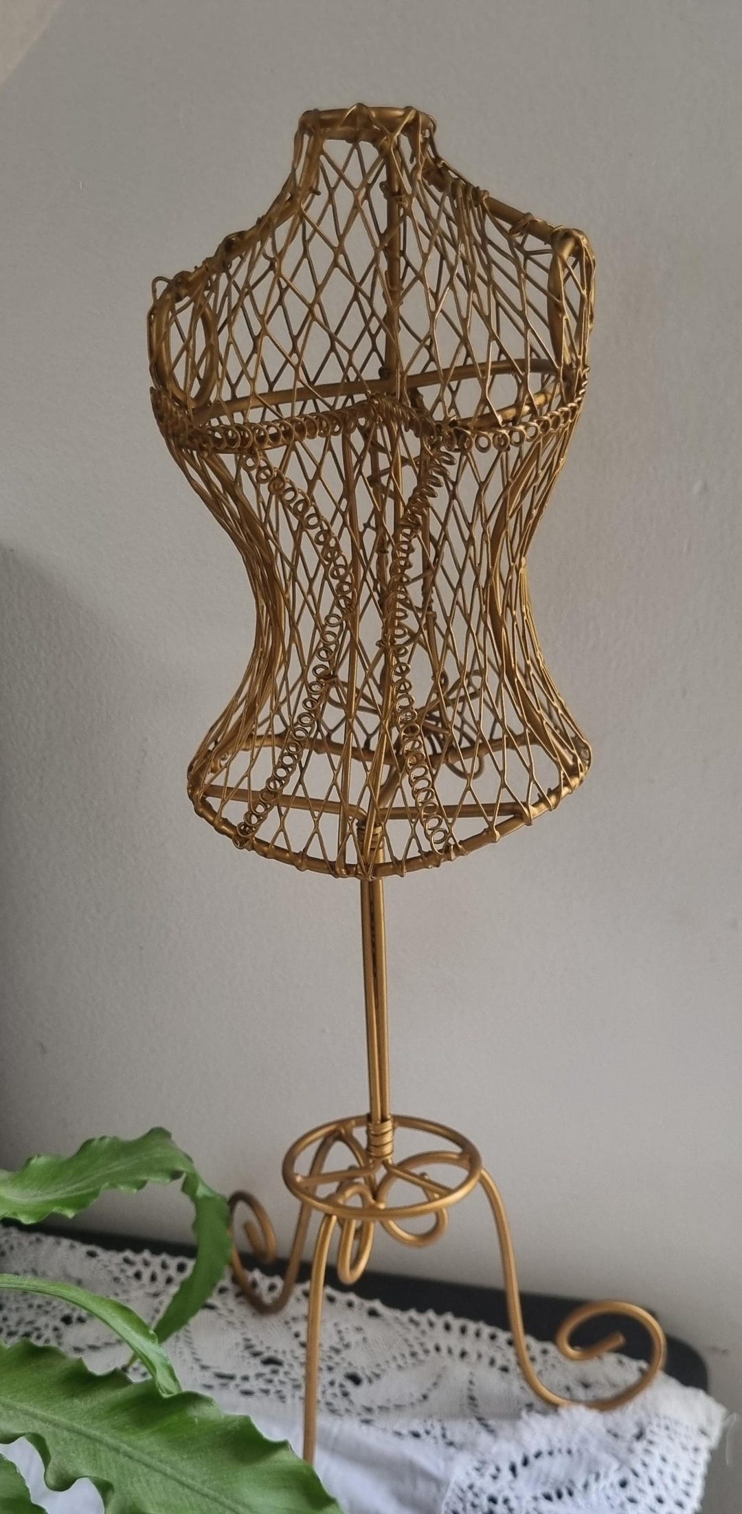 Vintage Tall Gold Coloured Wire Mannequin Stand for Table - Etsy