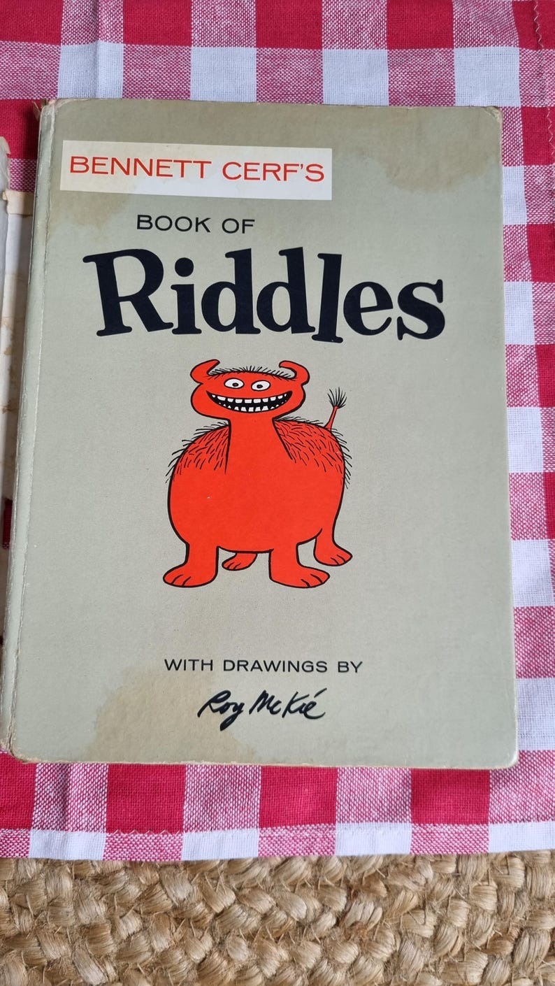 Vintage 1960s Edition Bennett Cerfs Book of Riddles - Etsy