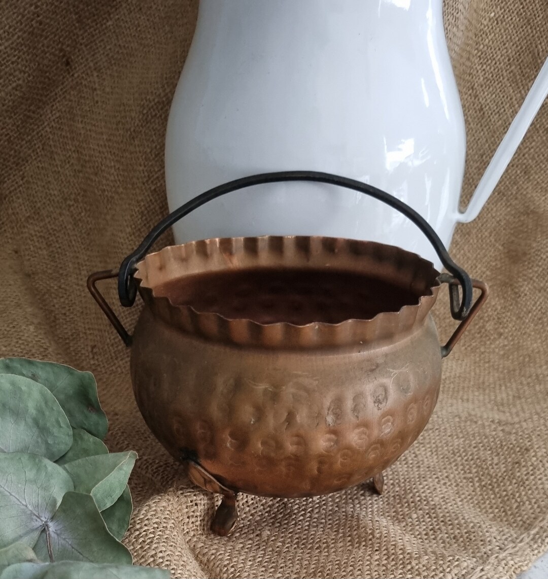 Vintage Hammered Copper Mini Pot - Etsy