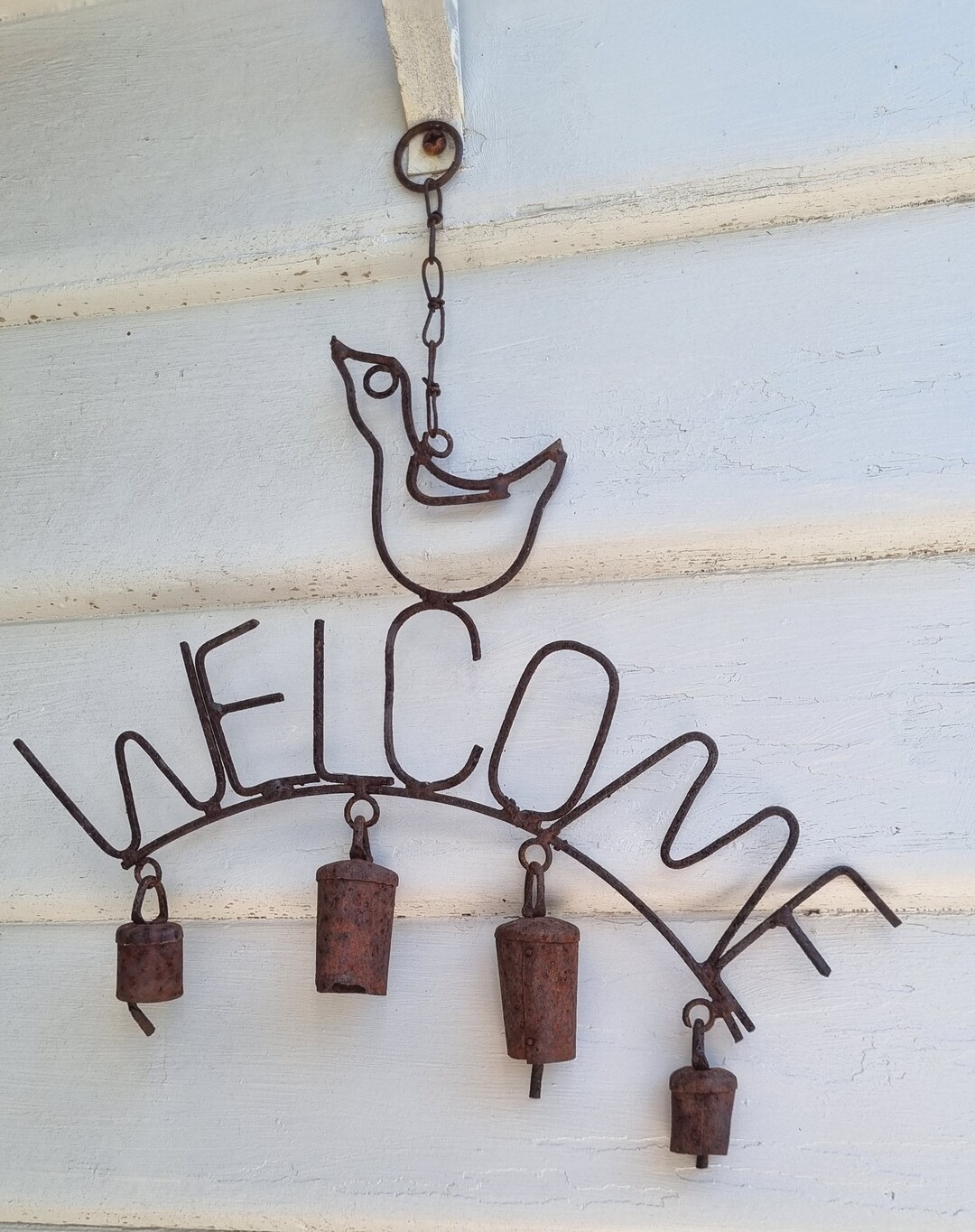 Vintage Rustic Welcome Sign Wind Chime - Etsy