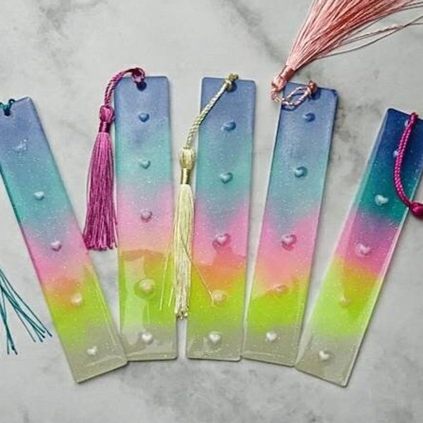 Resin Bookmarks Rainbow - Etsy