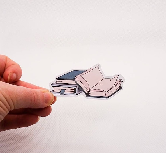 Little Blue Bookstack Sticker - Etsy