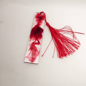 Blood Splatter Bookmark - Red / Clear High Shine Epoxy Resin - Silk ...