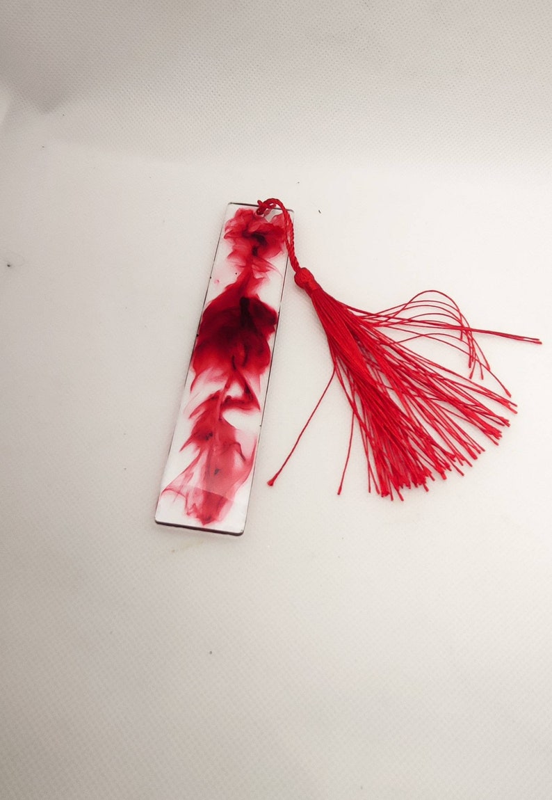 Blood Splatter Bookmark Red / Clear High Shine Epoxy Resin - Etsy