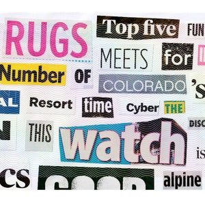 English Magazine Word Collage Cut-outs - 660 Words - PRINTABLE - Etsy
