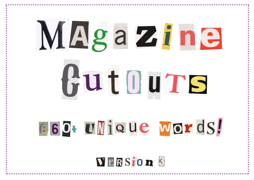English Magazine Word Collage Cut-outs 660 Words PRINTABLE - Etsy