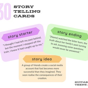 130 Printable Story Writing Cards - Unique Starters, Endings & Ideas ...