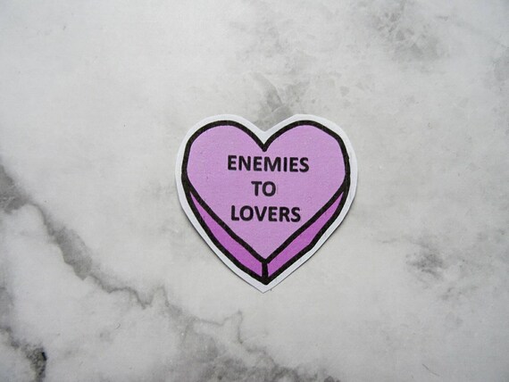 ENEMIES TO LOVERS Lilac Candy Love Heart Trope Sticker - Etsy