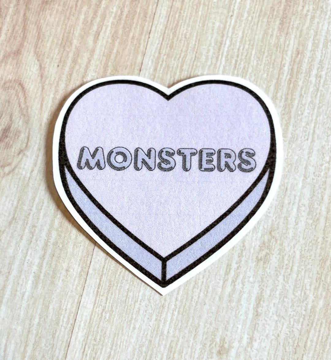 MONSTERS - Mauve Candy Love Heart Book Trope Sticker - Etsy