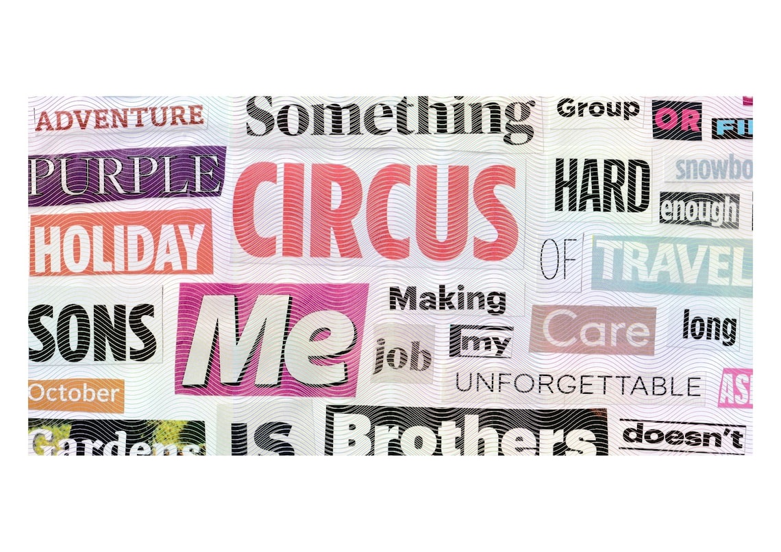 English Magazine Word Collage Cut-outs - 660+ Words - PRINTABLE - Etsy