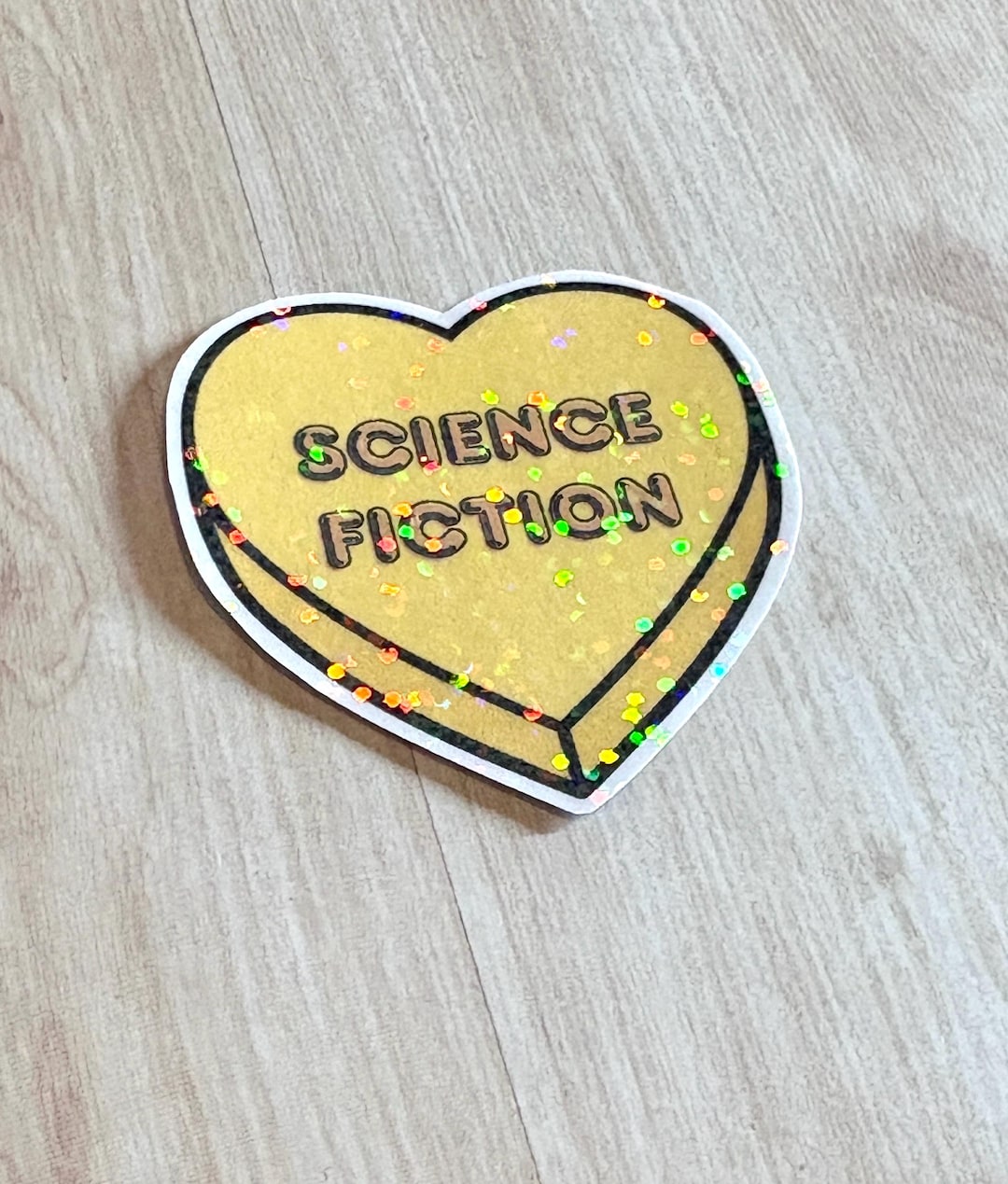 SCIENCE FICTION - Yellow Holographic Glitter Candy Love Heart Book ...