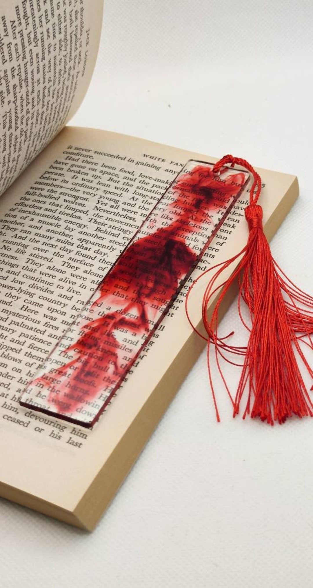 Blood Splatter Bookmark - Red / Clear High Shine Epoxy Resin - Silk ...