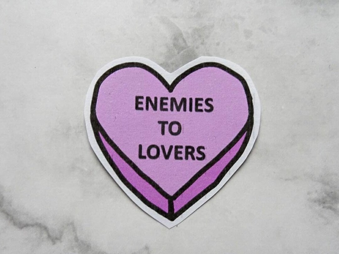 ENEMIES TO LOVERS Lilac Candy Love Heart Trope Sticker - Etsy