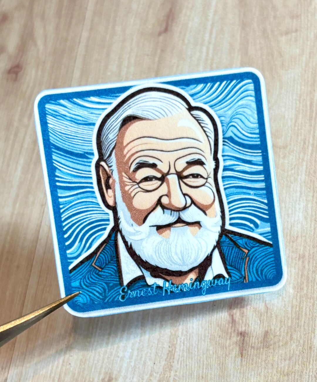 Ernest Hemingway - Cartoon Author Portrait Sticker - Etsy