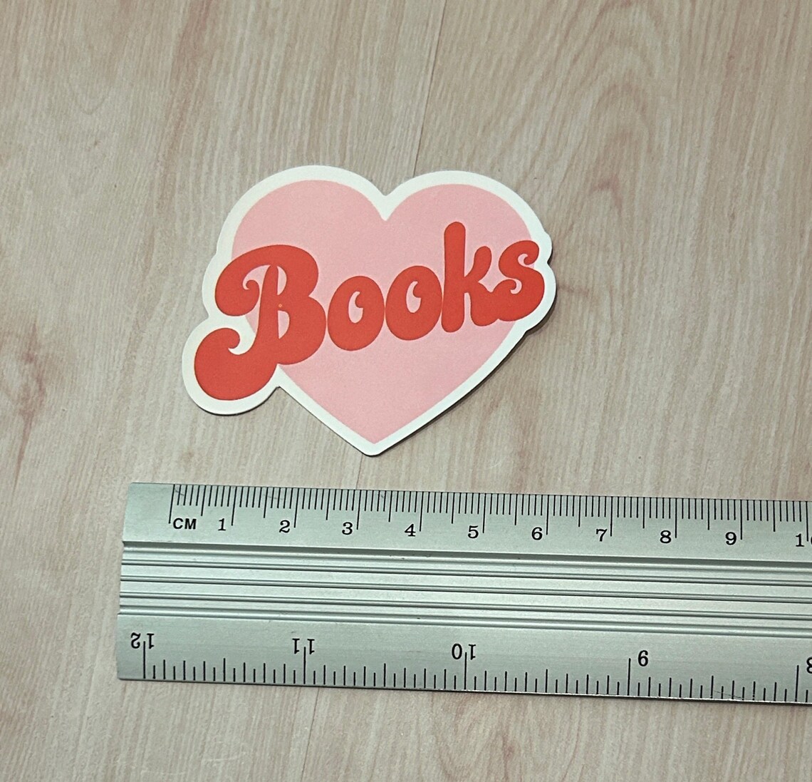 Love Books Pink Love Heart Funky Text Sticker - Etsy