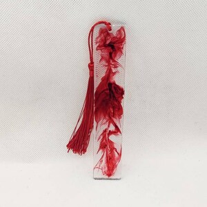 Blood Splatter Bookmark - Red / Clear High Shine Epoxy Resin - Silk ...