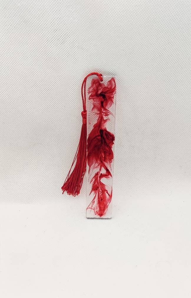 Blood Splatter Bookmark Red / Clear High Shine Epoxy Resin - Etsy