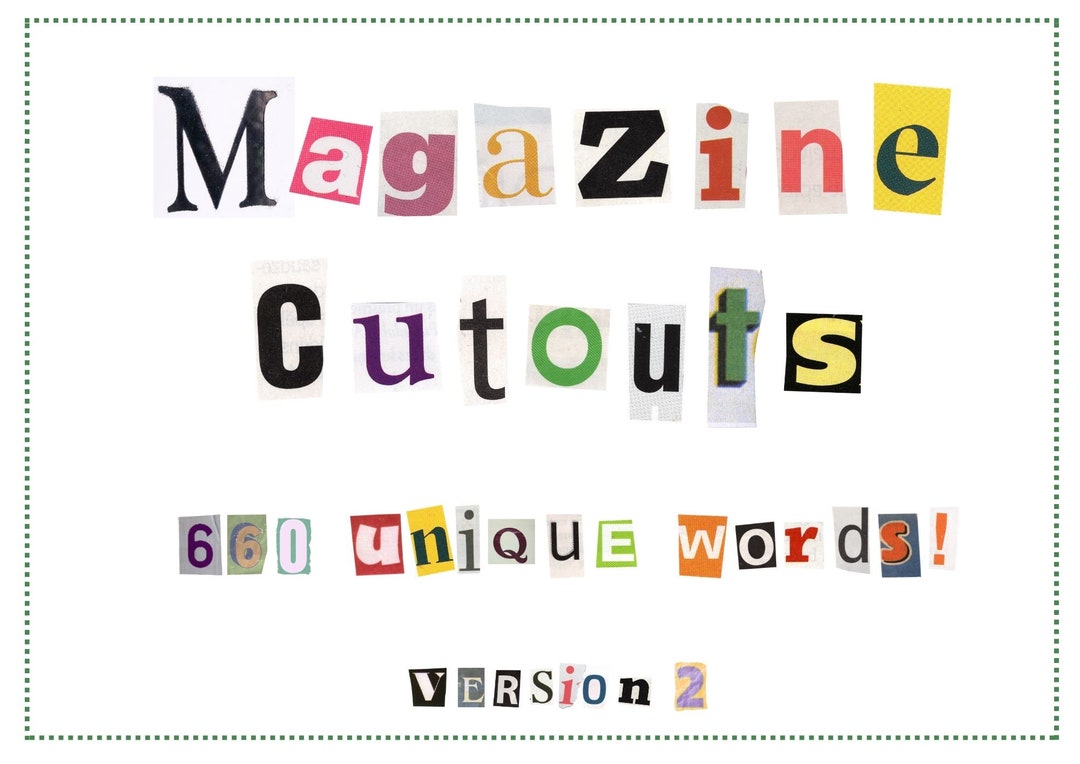 English Magazine Word Collage Cut-outs - 660 Words - PRINTABLE - Etsy