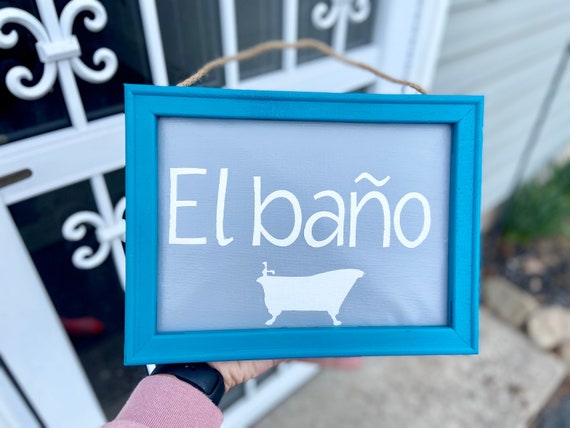 Bathroom Signs El Bano Sign Bathroom Wall Art Bathroom | Etsy