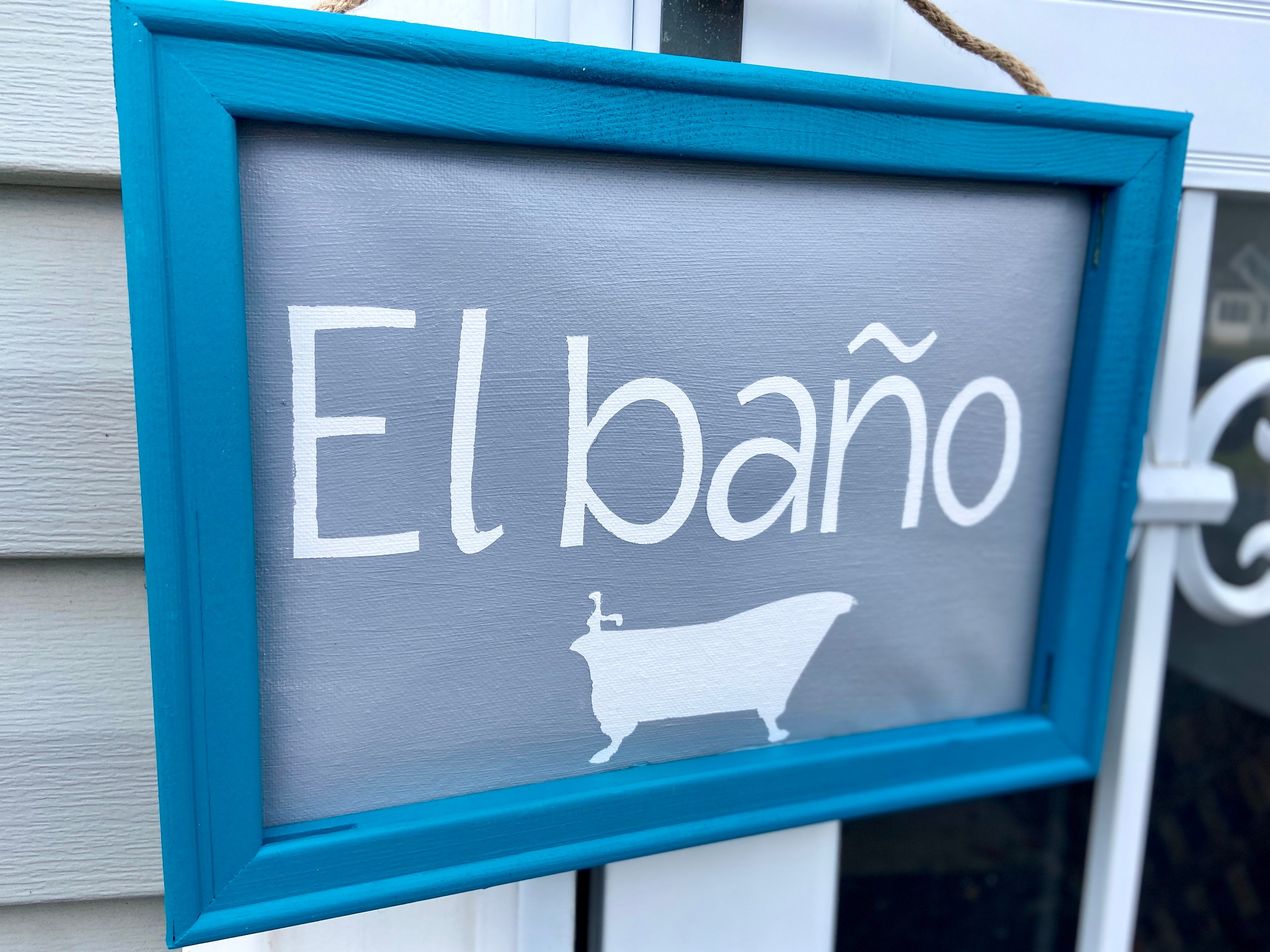 Bathroom Signs, El Bano Sign, Bathroom Wall Art, Bathroom Shelf Decor ...