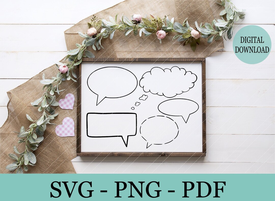 Speech Bubbles SVG Bundle, Talk Bubble Cut Files, Digital Download for ...
