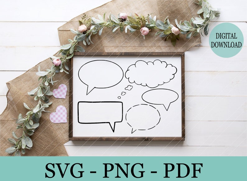Speech Bubbles SVG Bundle, Talk Bubble Cut Files, Digital Download for ...