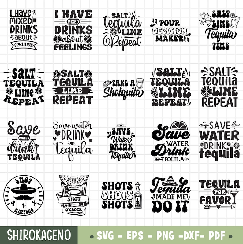 Shot Glass Quotes Svg Bundle, Shot Svg, Shot Glass Wrap Svg, Tequila ...