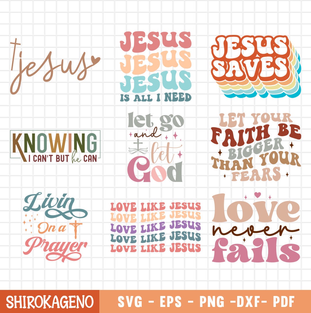 Retro Christian Svg Bundle, Religious Svg, Scripture Svg, Bible Verse ...