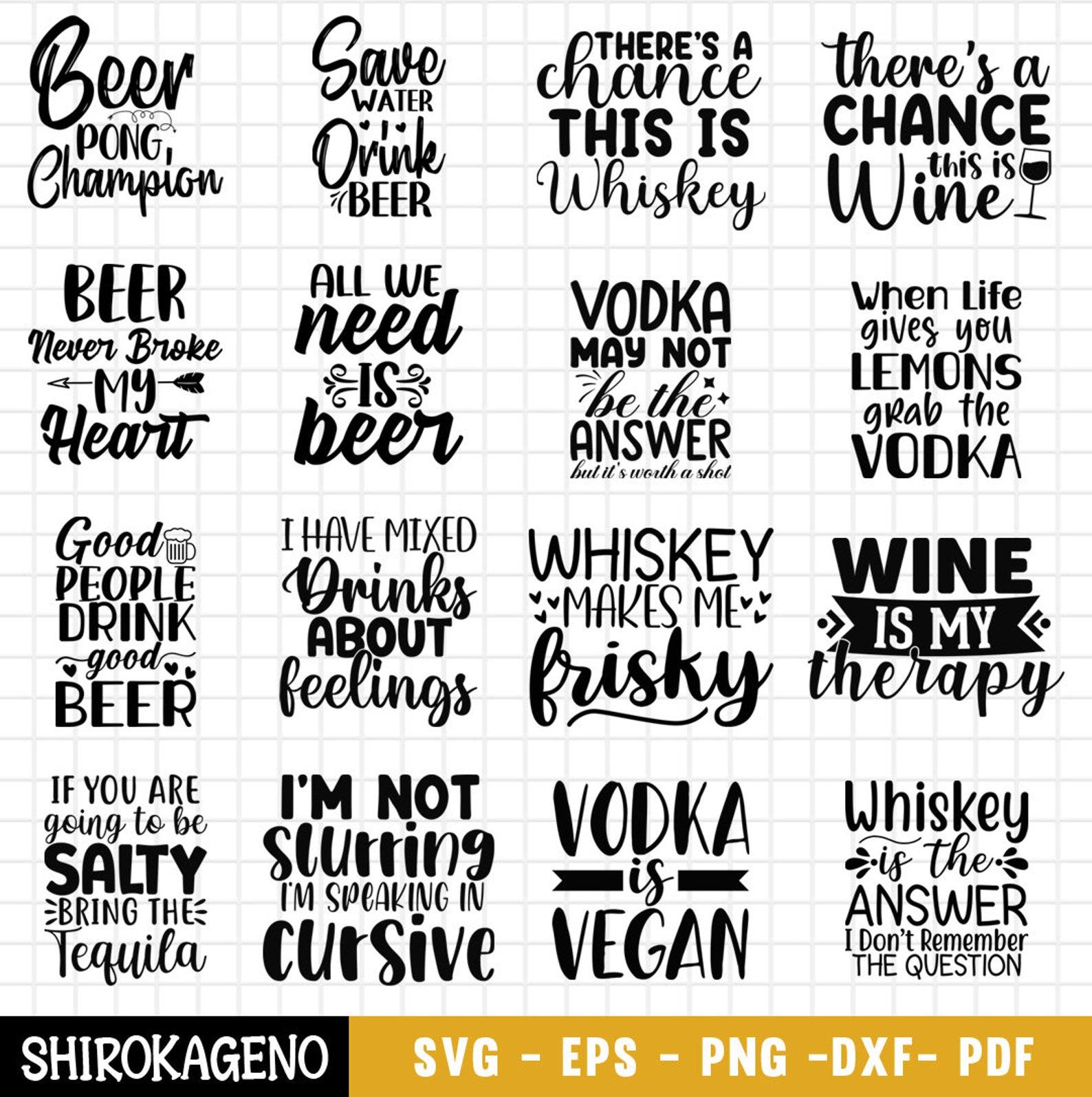 Alcohol Svg Bundle, Shot Glass Quotes Svg, Tequila Svg, Funny Drinking ...
