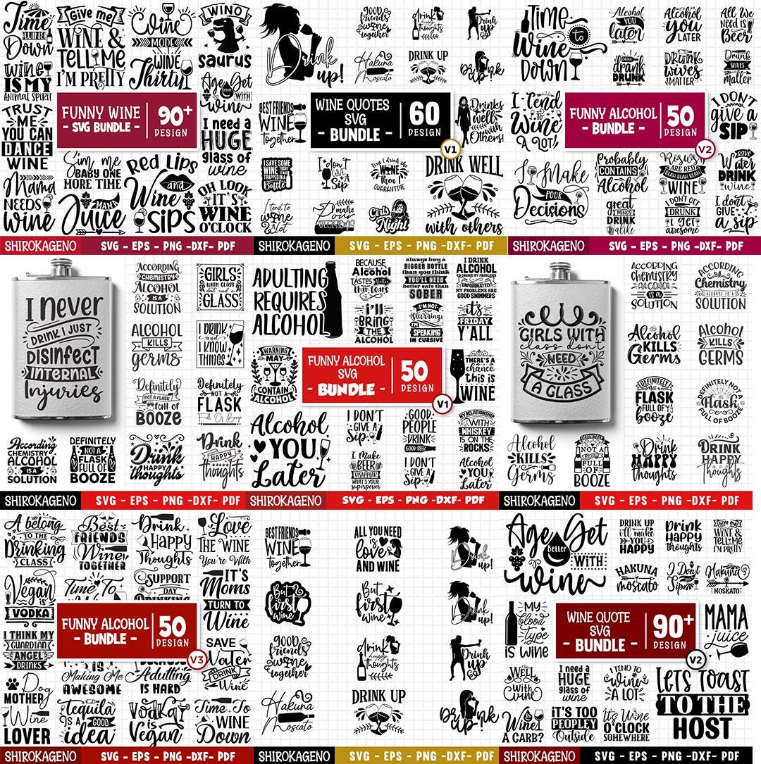 940+ ALCOHOL MEGA SVG Design Bundle, Shot Glass Wrap Svg, Tequila Svg ...