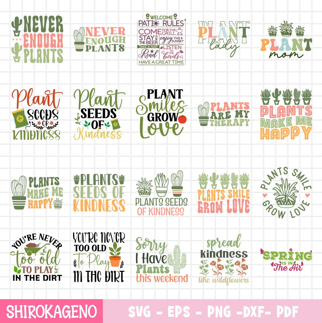 Plant Quotes Svg Bundle, Plant Lover Svg Bundle, Houseplant Svg, Plant ...