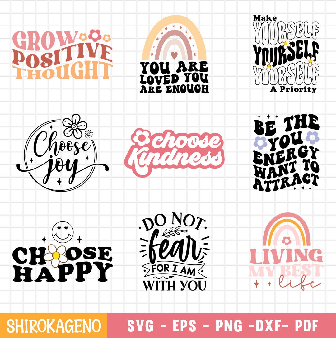 Inspirational Quotes Svg, Self Love Svg Bundle, Motivational Svg Bundle ...