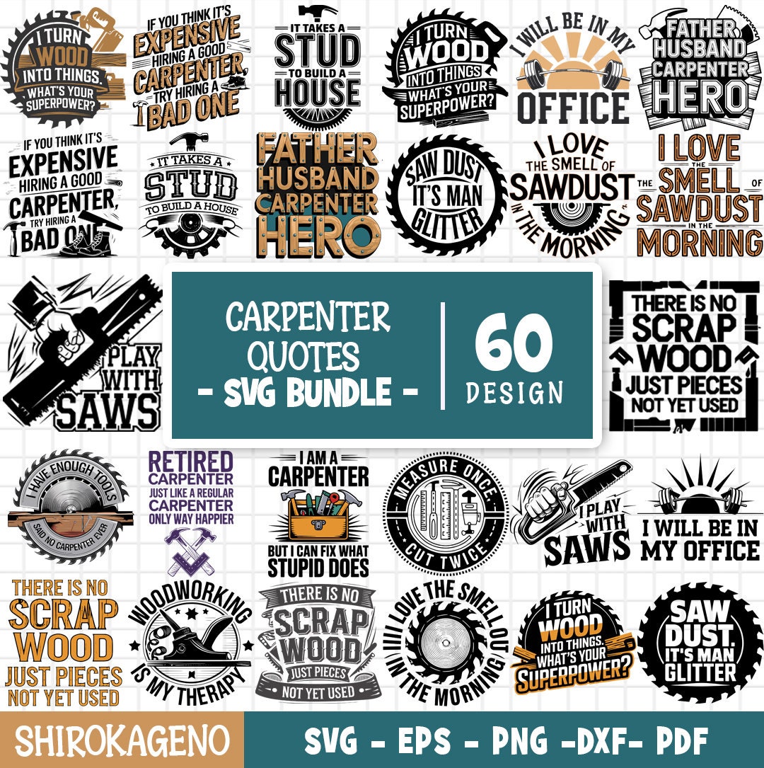 Carpenter Quotes SVG Bundle, Carpenter Svg, Carpenter Skull Svg ...